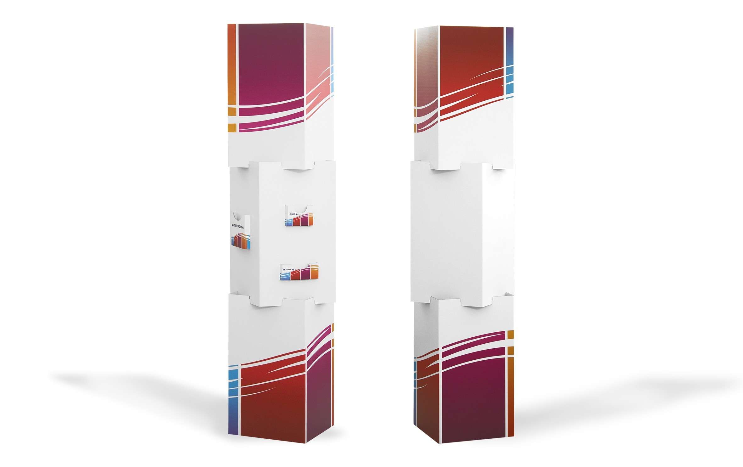 Totem espositore a cubi ad incastro in cartone – Tre moduli ...